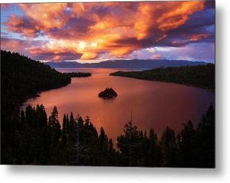 Emerald Bay Fire by Brad Scott- Metal Print